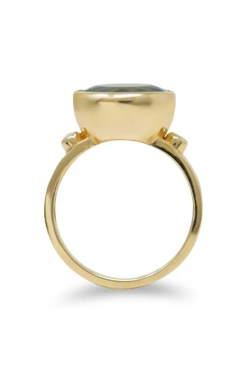 Anzie Classique Oval Ring With Sapphire And Diamonds - Green