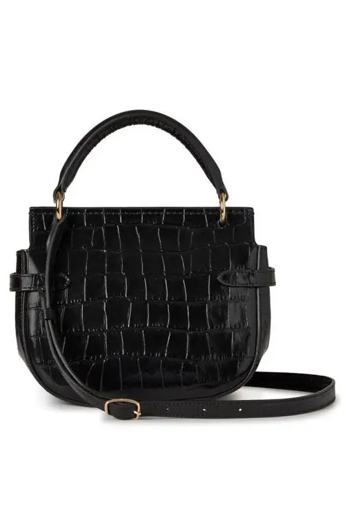 Mulberry Small Amberley Croc Embossed Satchel - Black