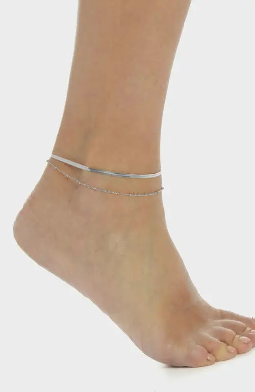 ST. MORAN Layered Chain Anklet - Silver