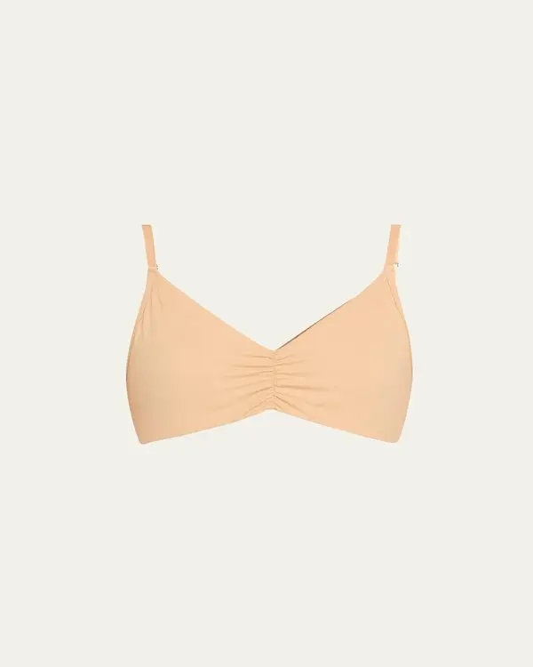 Commando Shirred Cotton Bralette - Nu1-beige