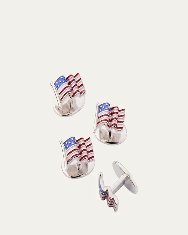 JAN LESLIE American Flag Tuxedo Studs