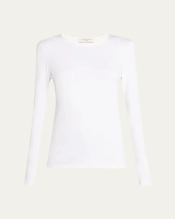 Lafayette 148 New York Stretch Cotton T-shirt - White