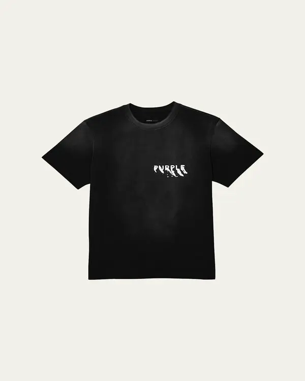 PURPLE BRAND Painted Wordmark Tee - Black