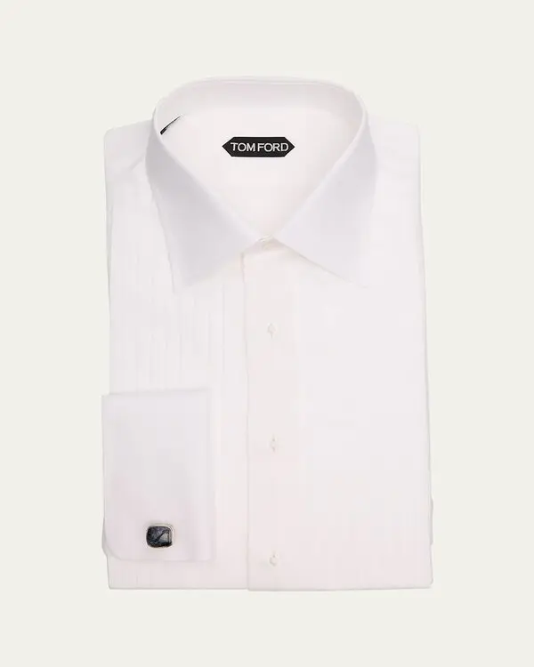 TOM FORD French Cuff Pleated Dress Shirt