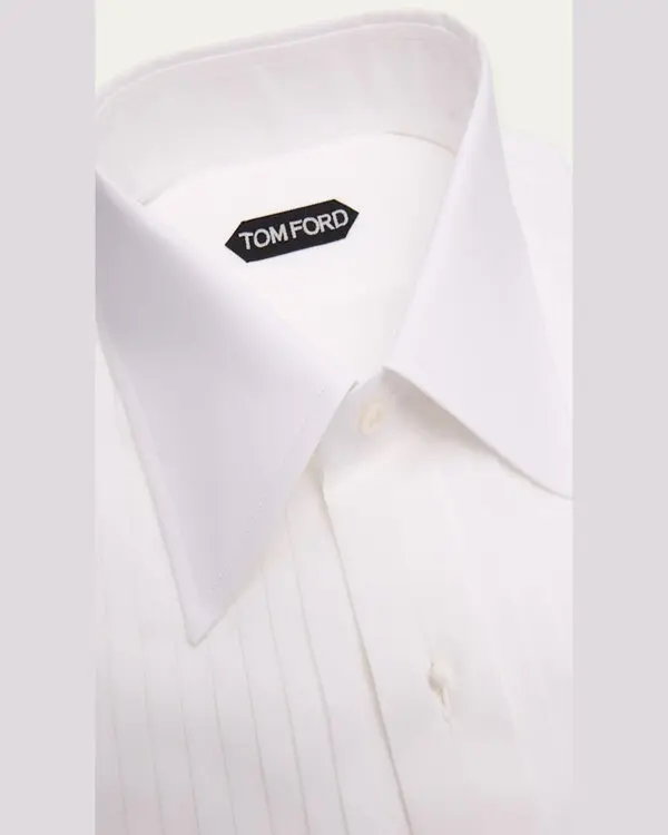 TOM FORD French Cuff Pleated Dress Shirt