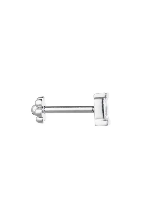 MARIA TASH Diamond Baguette Single Stud Earring - White Gold
