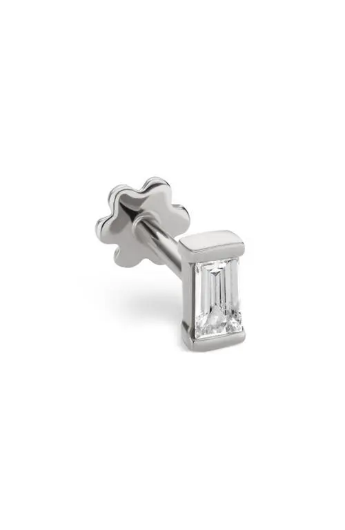 MARIA TASH Diamond Baguette Single Stud Earring - White Gold