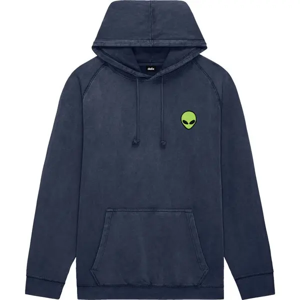 DALIX Midweight Mineral Washed Hoodie - Denim Blue