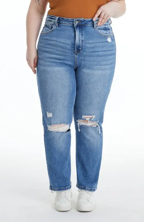 BAYEAS Sarah Ripped High-waist Straight-leg Ankle Jeans