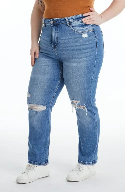 BAYEAS Sarah Ripped High-waist Straight-leg Ankle Jeans