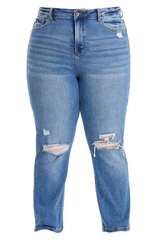 BAYEAS Sarah Ripped High-waist Straight-leg Ankle Jeans