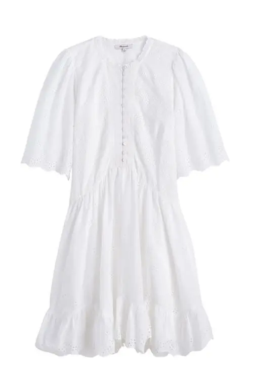 Madewell Eyelet Flutter-sleeve Minidress