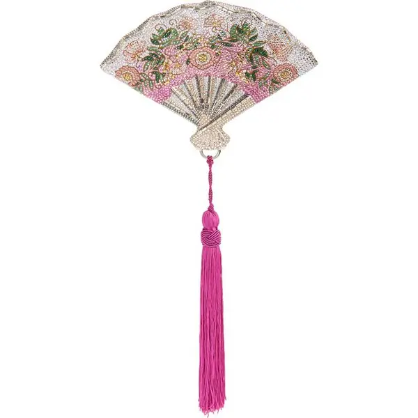 Judith Leiber Crystal-embellished Fan Clutch