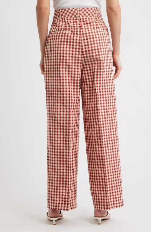 NEXT Gingham Relaxed Wide Leg Pants
