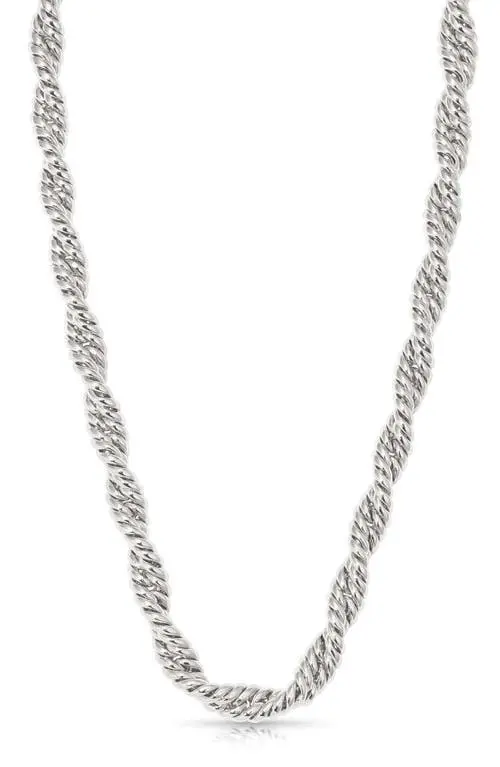 Ettika Twisted Chain Necklace - Silver