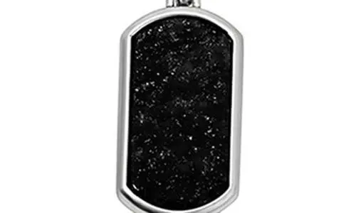 MR. ETTIKA Ettika Onyx Dog Tag Pendant Necklace