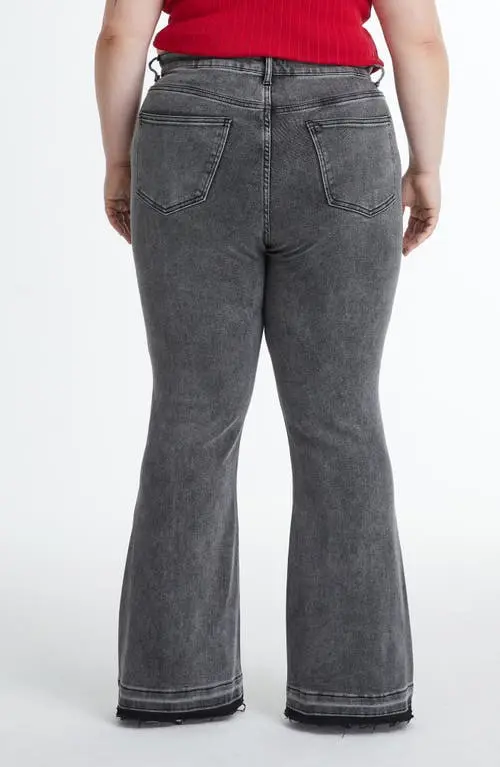 BAYEAS Lauren High Waist Ripped Flare Jeans - Grey