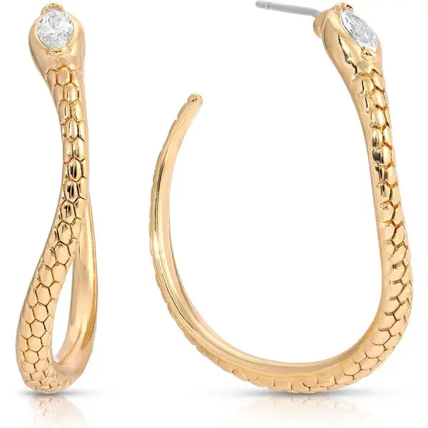 Ettika Serpent Hoop Earrings - Gold