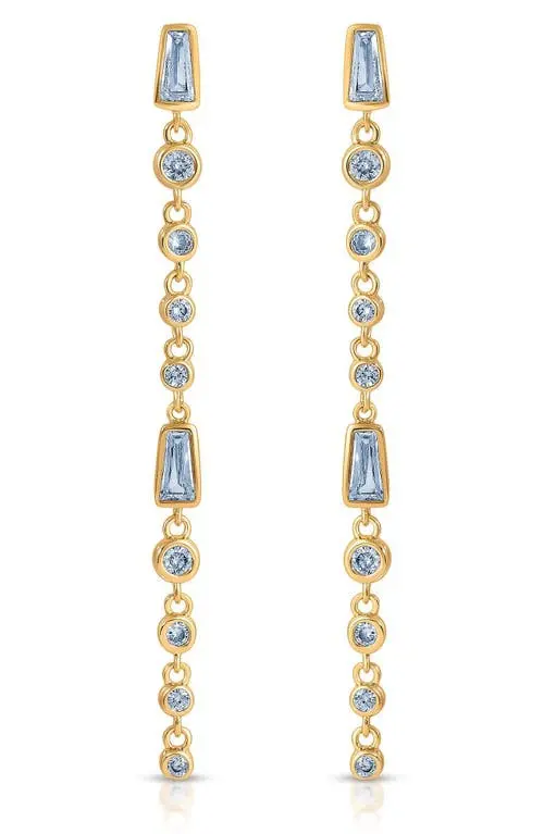 Ettika Cubic Zirconia Drop Earrings - Blue