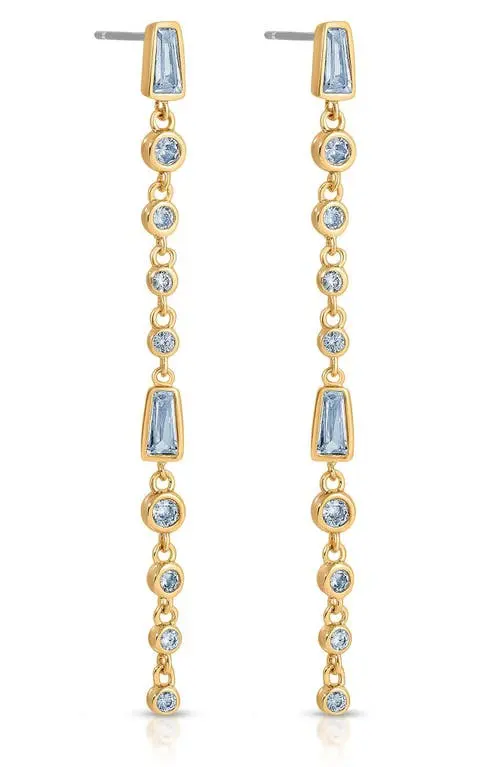 Ettika Cubic Zirconia Drop Earrings - Blue