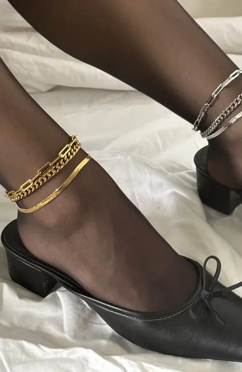 ST. MORAN Set Of 3 Chain Anklets - Gold