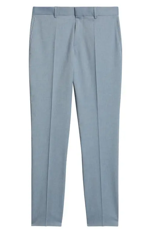 BOSS Genius Slim Fit Flat Front Stretch Dress Pants - Light Blue