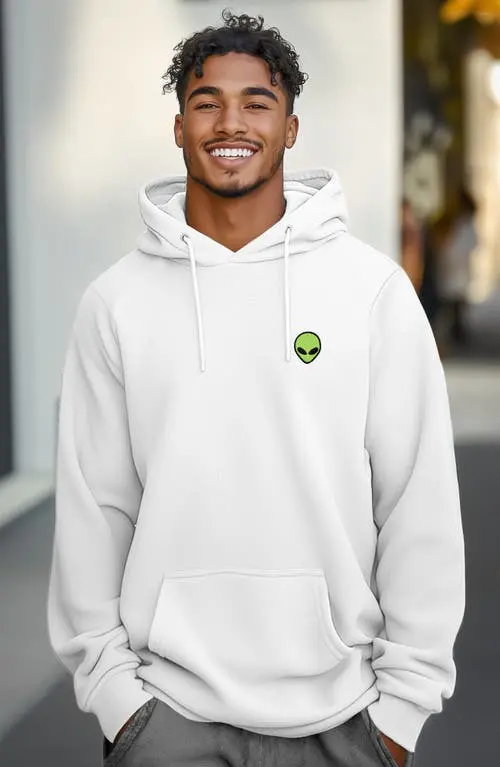 DALIX Alien Graphic Hoodie - White