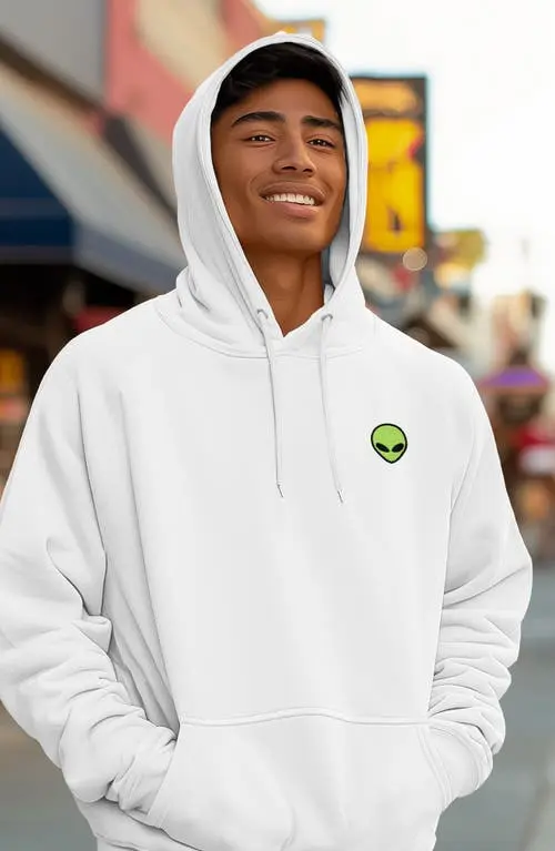 DALIX Alien Graphic Hoodie - White