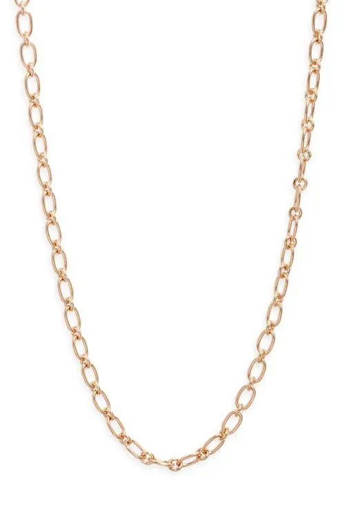 Anzie Rectangle Link Chain Necklace - Yellow Gold