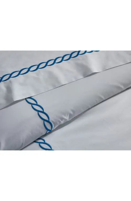 MATOUK Classic Chain Cotton Percale Duvet Cover - Cobalt