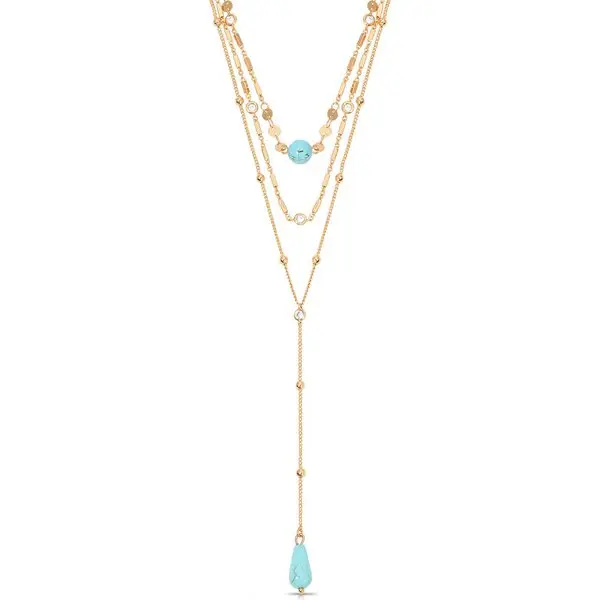 Ettika Layered Y-necklace - Turquoise