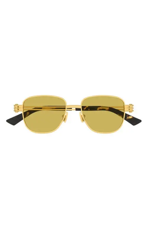Bottega Veneta 51mm Square Sunglasses - Gold