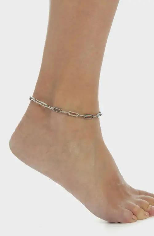 ST. MORAN Paper Clip Chain Anklet - Silver