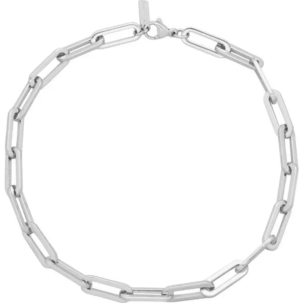 ST. MORAN Paper Clip Chain Anklet - Silver