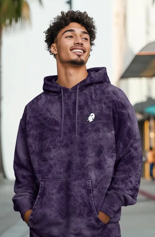 DALIX Mineral Washed Hoodie - Purple