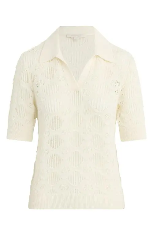 FAVORITE DAUGHTER Courtside Open Stitch Polo Sweater