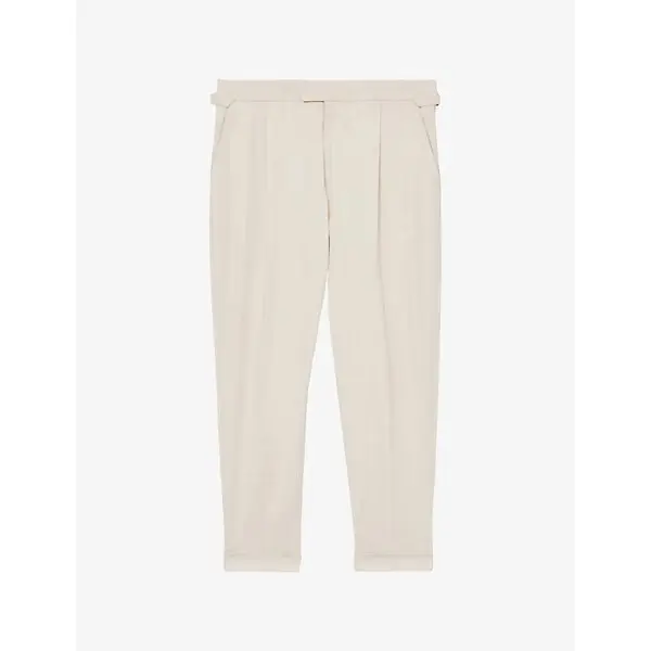 REISS Cantwell Tapered-leg Cotton-blend Trousers