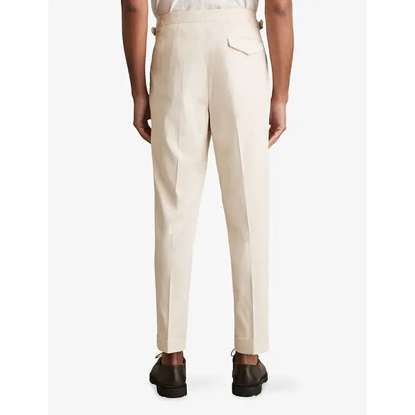 REISS Cantwell Tapered-leg Cotton-blend Trousers