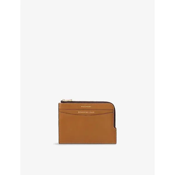 ASPINAL OF LONDON Travel Zipped Leather Wallet - Tan