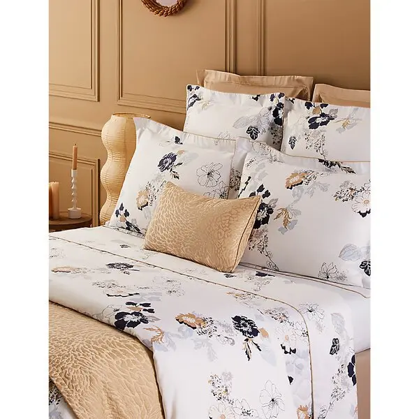 YVES DELORME Souvenir Quilted Cotton And Silk-blend Bedcover - Dune