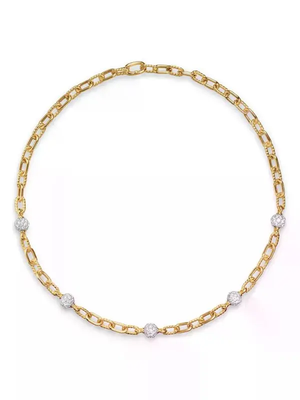 David Yurman 18kt Yellow Diamond Madison Beaded Necklace - Gold