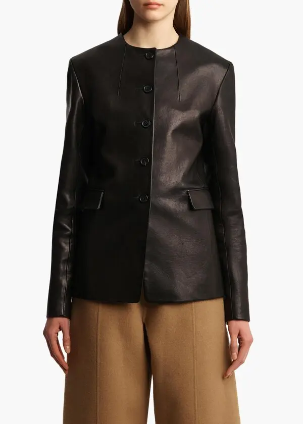 Khaite Jameson Leather Jacket - Black