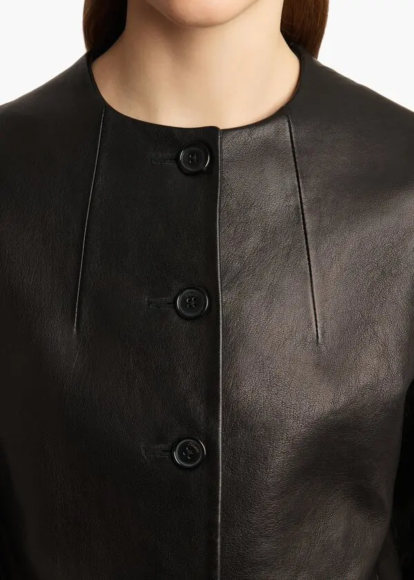 Khaite Jameson Leather Jacket - Black