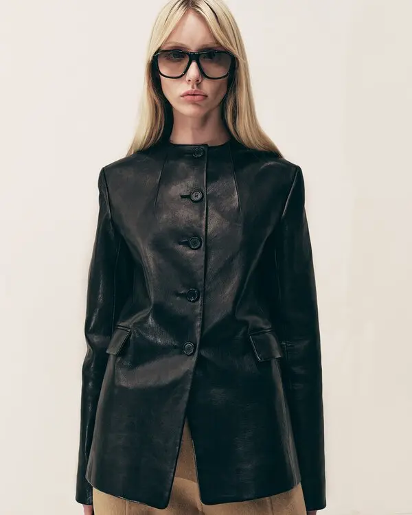 Khaite Jameson Leather Jacket - Black