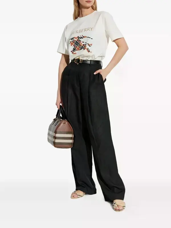 Burberry Check-motif Graphic T-shirt - White