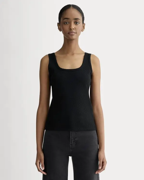 Everlane Pointelle Cami Top - Black