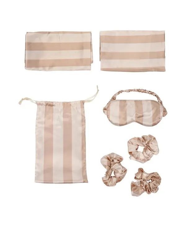 GENERIC Striped Print 5-piece Set - Brown