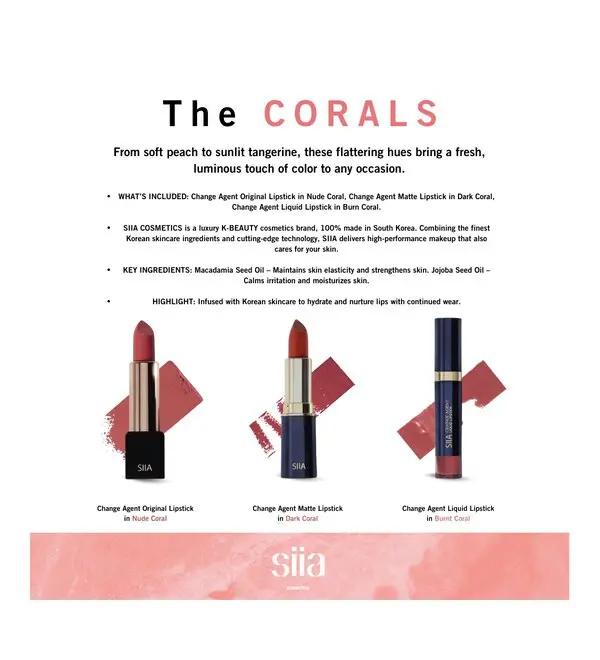 SIIA COSMETICS 3-pc. The Corals Set - Medium Pink