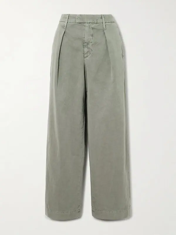 SLVRLAKE Pleated Wide-leg Cotton Pants