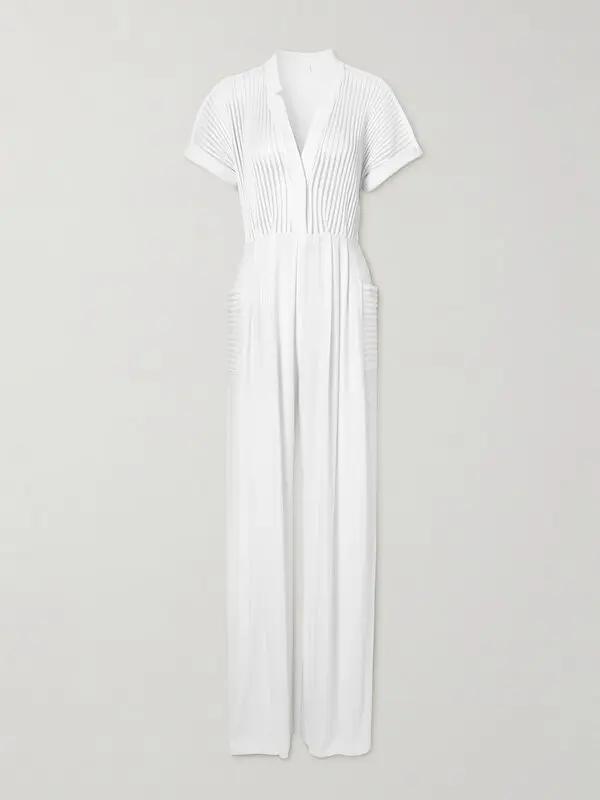Norma Kamali Geralyn Paneled Jumpsuit - White